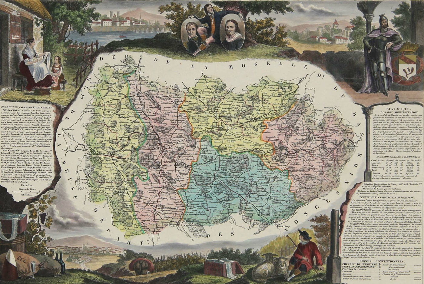 Nancy, Landkarte , Levasseur, Victor. - Landkarte. - "Dept. de la ...