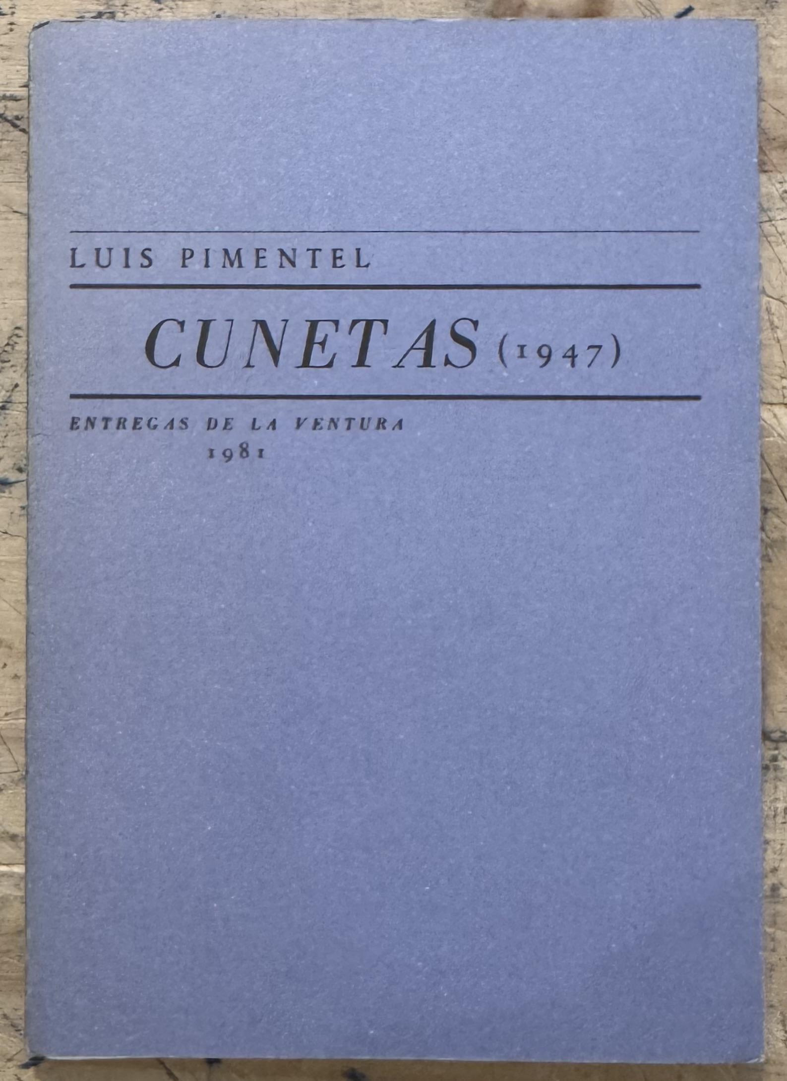 Cunetas (1947) de Luis Pimentel: Como Nuevo Encuadernación de tapa ...