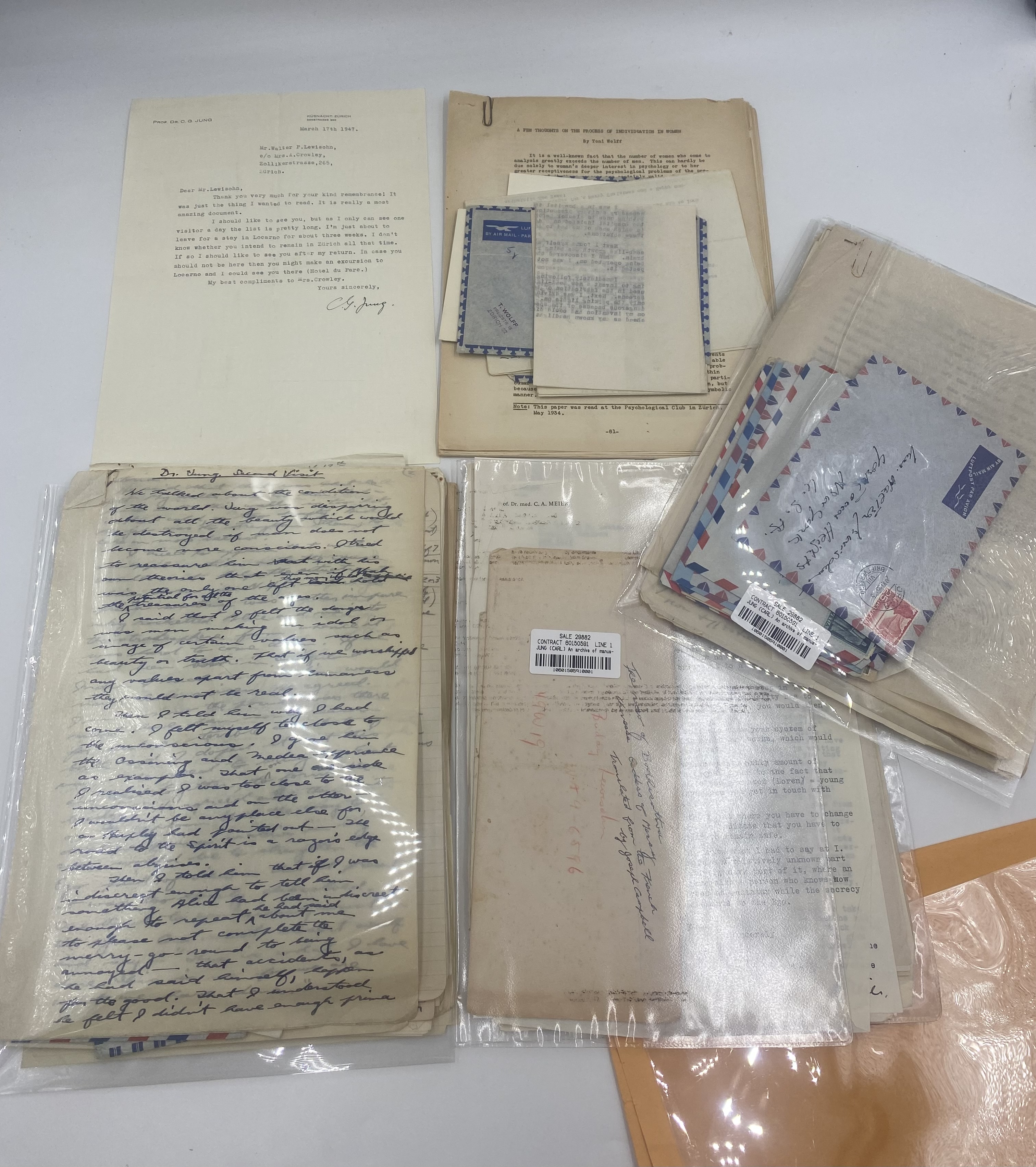 original signed letter together with an archive of manuscript material ...