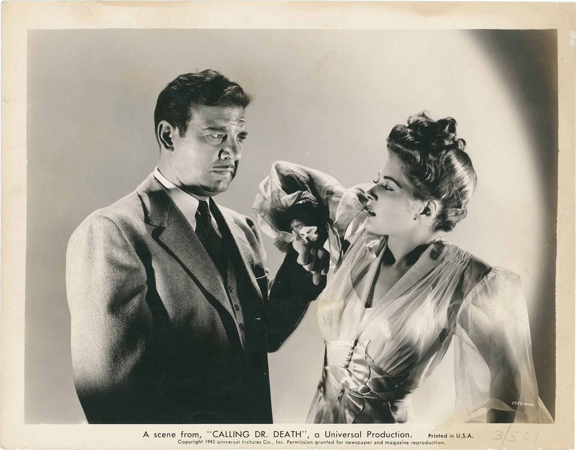 Calling Dr. Death (Two original photographs from the 1943 film) by Lon ...