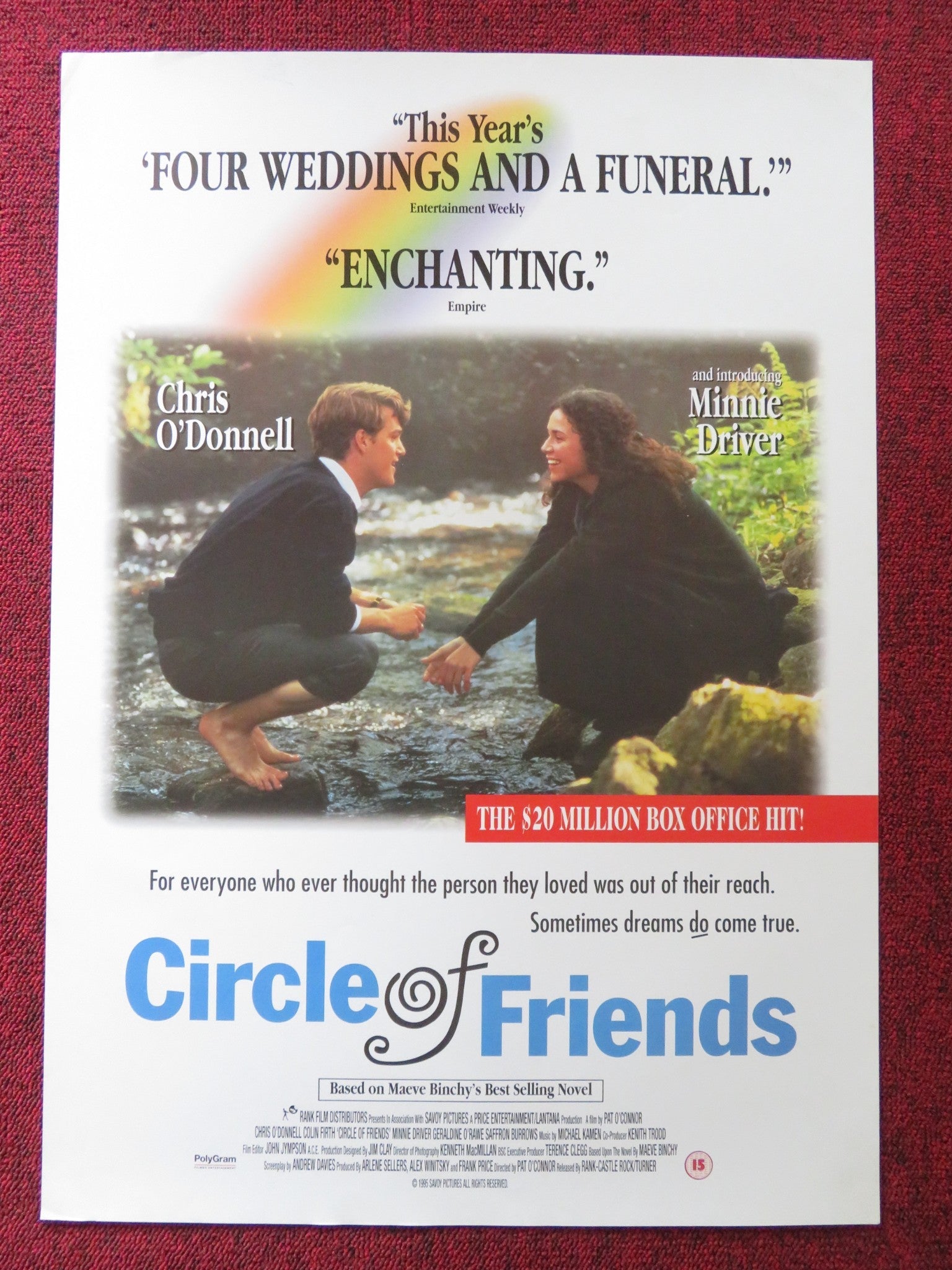 CIRCLE OF FRIENDS VHS VIDEO POSTER CHRIS O'DONNELL MINNIE DRIVER 1995 ...