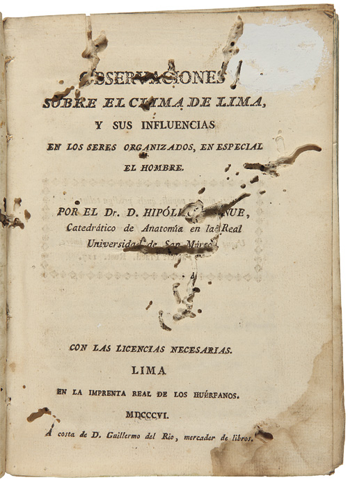 OBSERVACIONES SOBRE EL CLIMA DE LIMA, Y SUS INFLUENCIAS EN LOS SERES ...