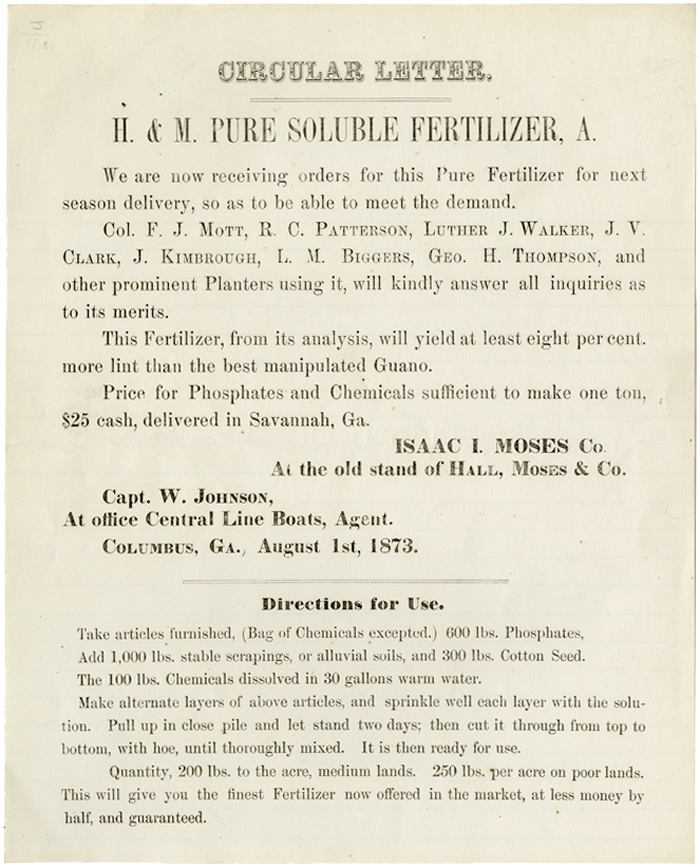 CIRCULAR LETTER. H. & M. PURE SOLUBLE FERTILIZER, A. WE ARE NOW ...