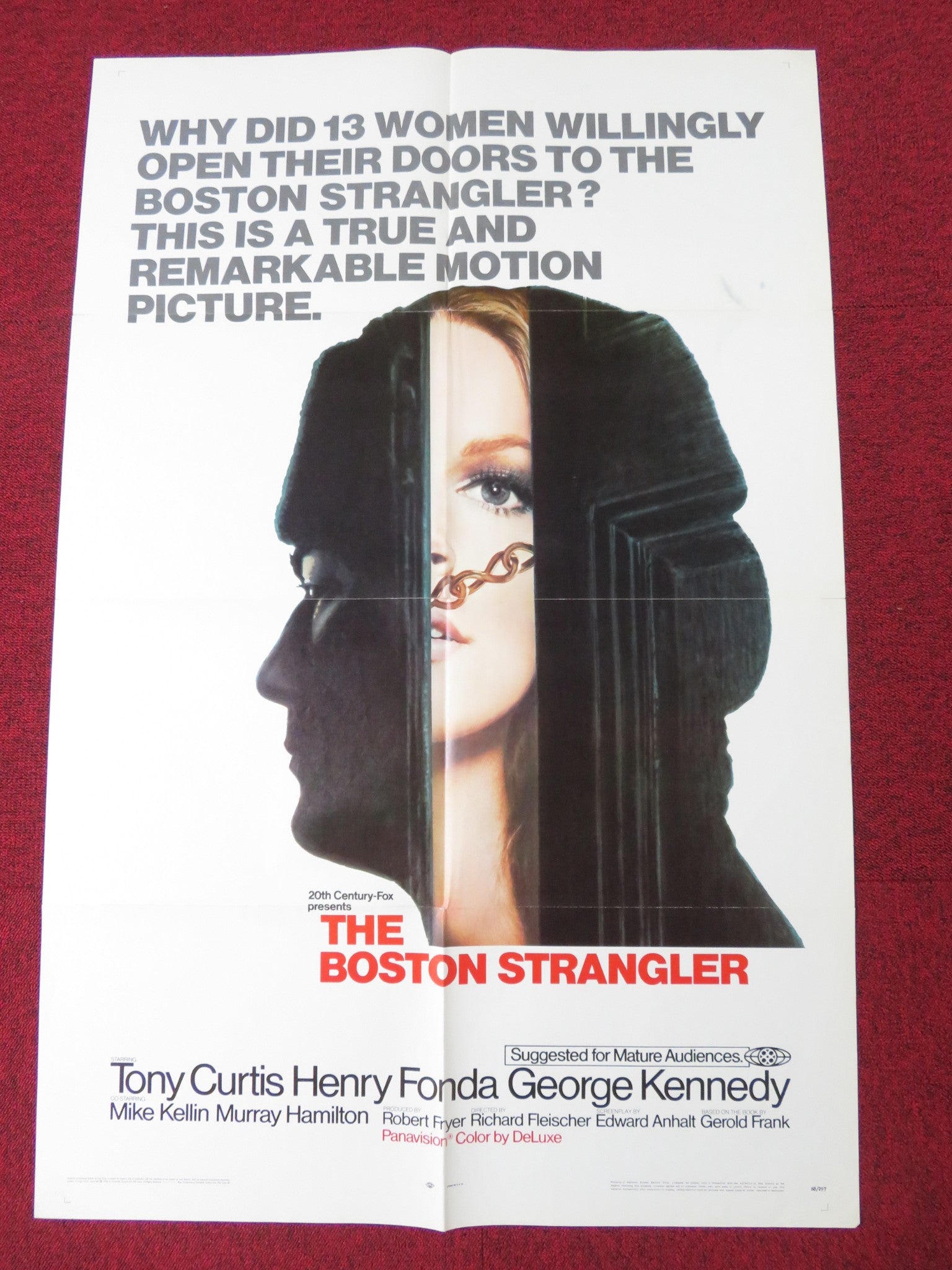 BOSTON STRANGLER FOLDED US ONE SHEET POSTER TONY CURTIS HENRY FONDA ...
