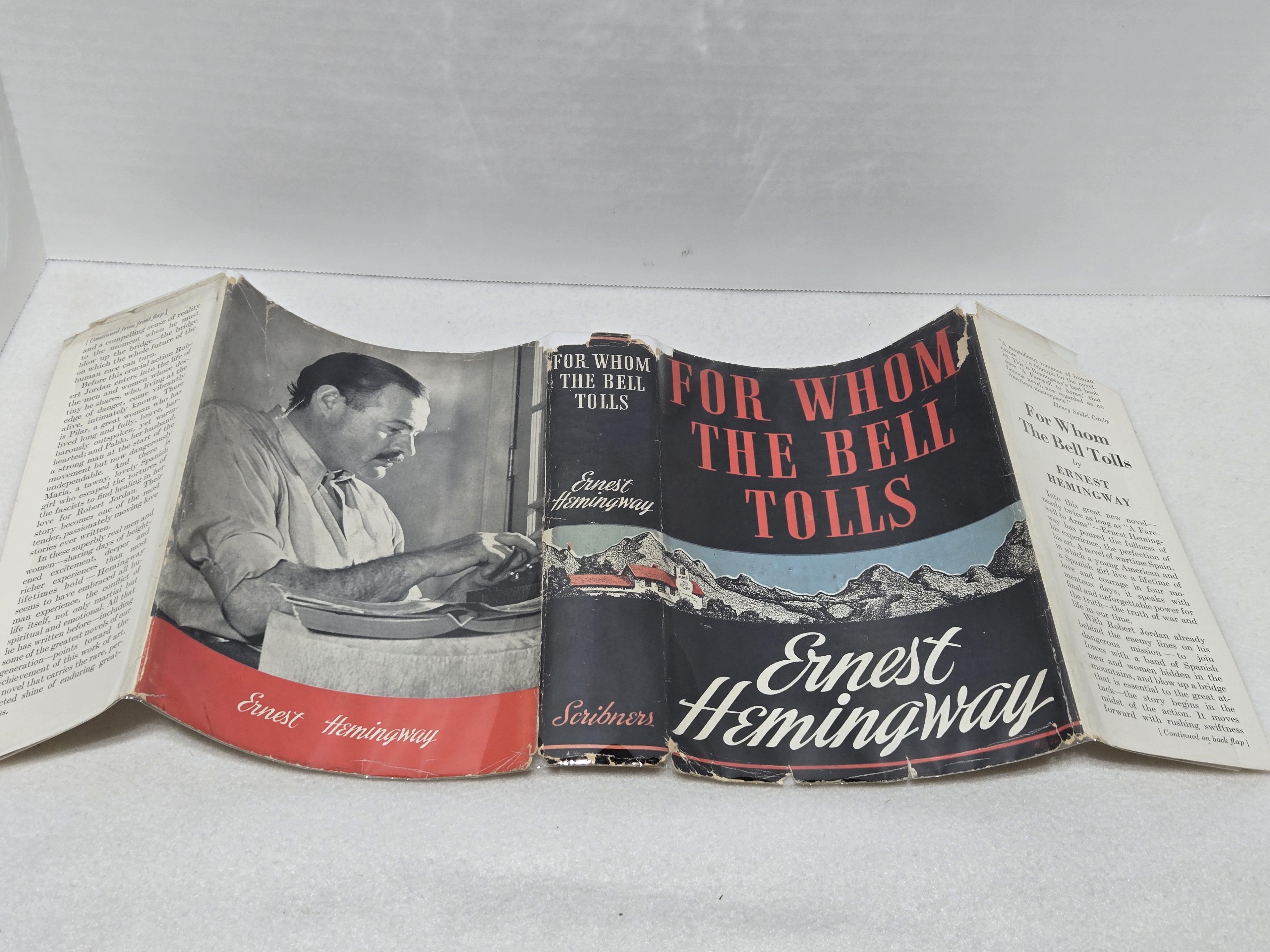 FOR WHOM THE BELL TOLLS by Ernest Hemingway: Very Good Hardcover (1940 ...