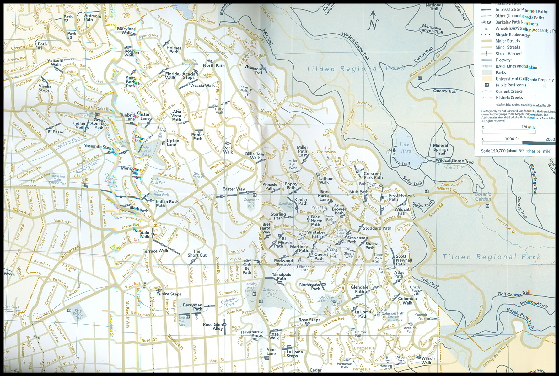 A Map of Berkeley Pathways (6th edition) by Berkeley Path Wanderers ...