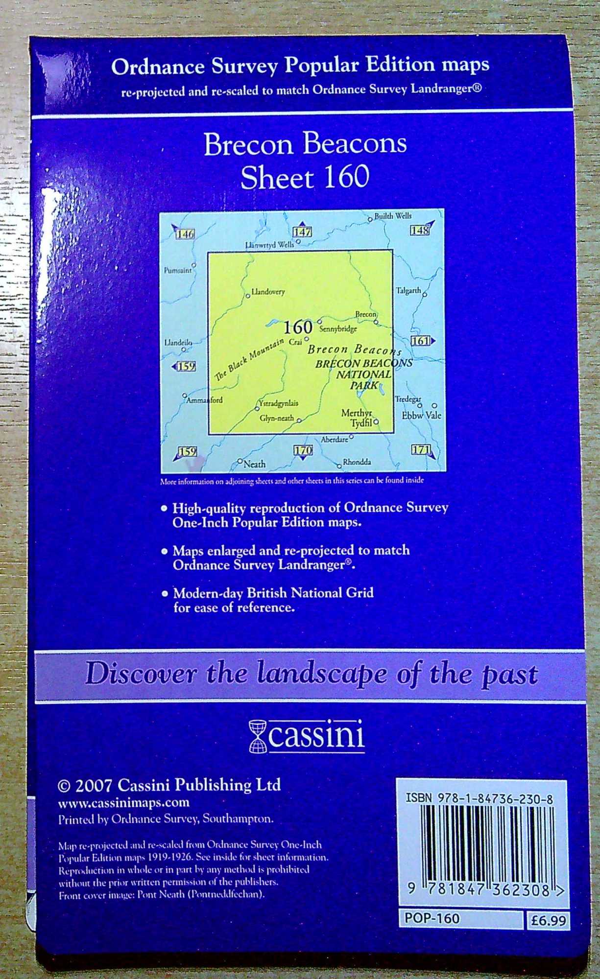 Cassini Historical Map : Popular Edition 1919-1923 No.160 : Brecon ...