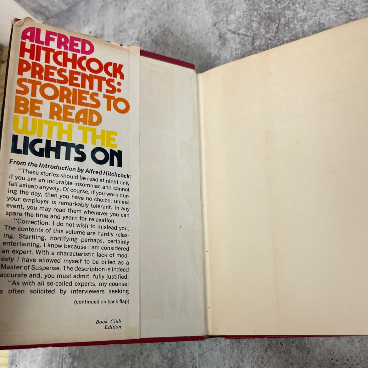 alfred hitchcock presents stories to be read with the lights on book ...