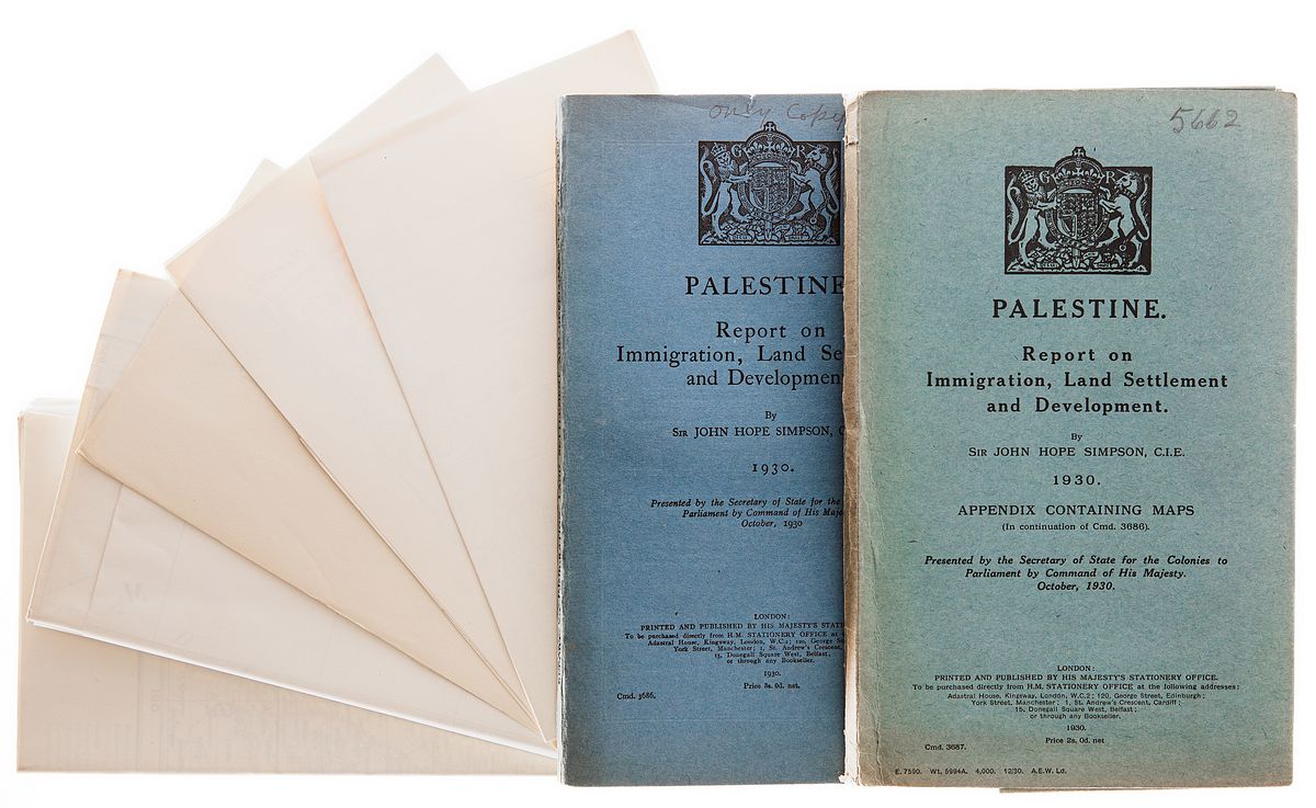 Palestine. Report on Immigration, Land Settlement and Development [with ...