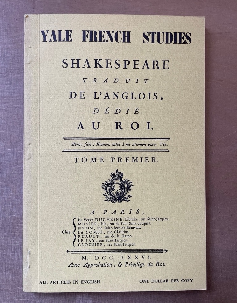 Yale French Studies No. 33. Shakespeare in France. von McMahon, Joseph ...