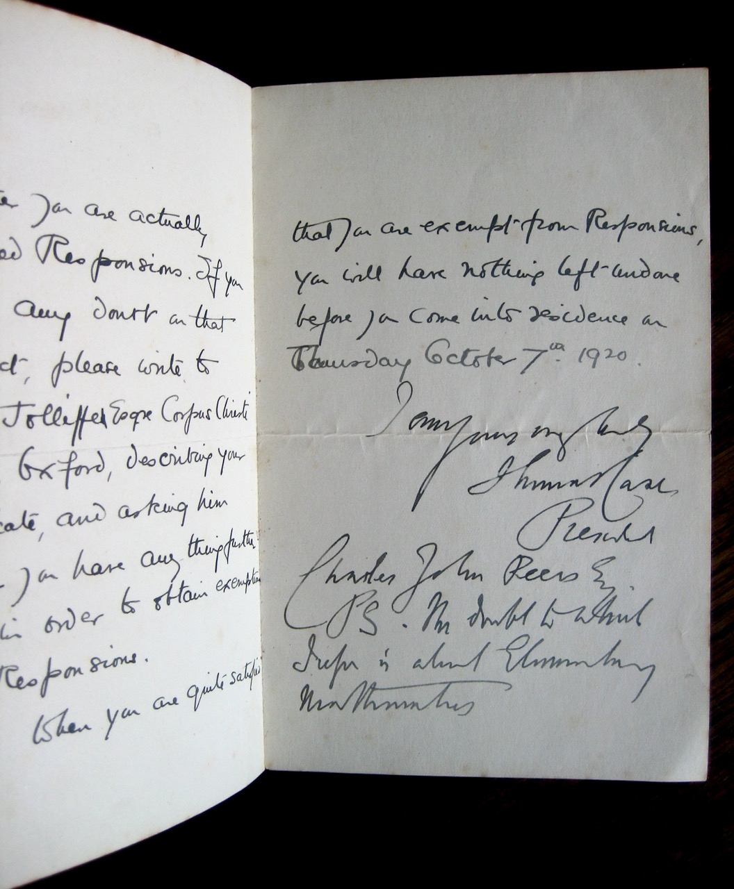 Complicated letter of acceptance from the President to a candidate for ...