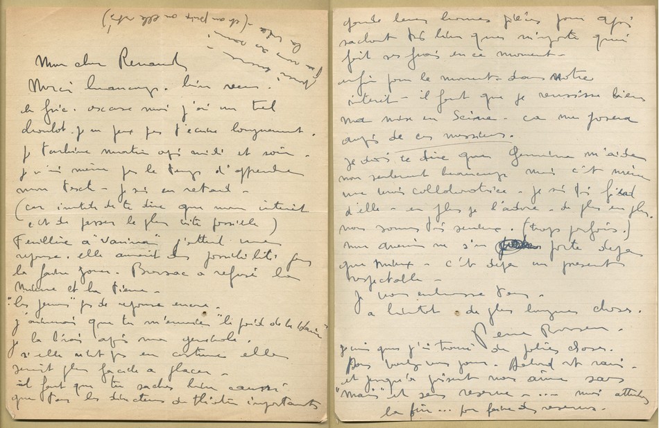 Pierre Brasseur (1905-1972) - Rare lettre autographe signée - 2 pages ...