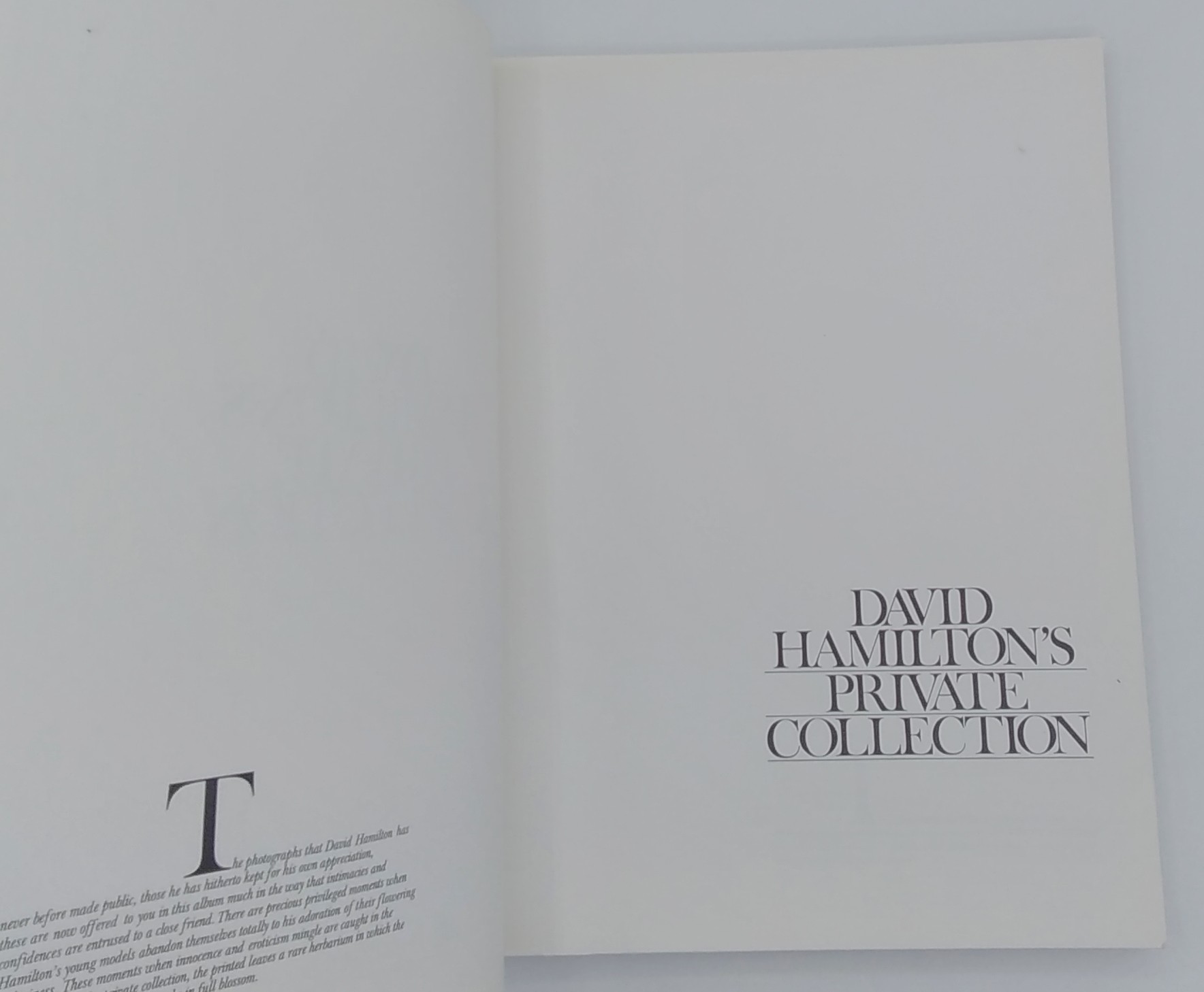 David Hamilton's Private Collection by HAMILTON, DAVID: Very Good ...