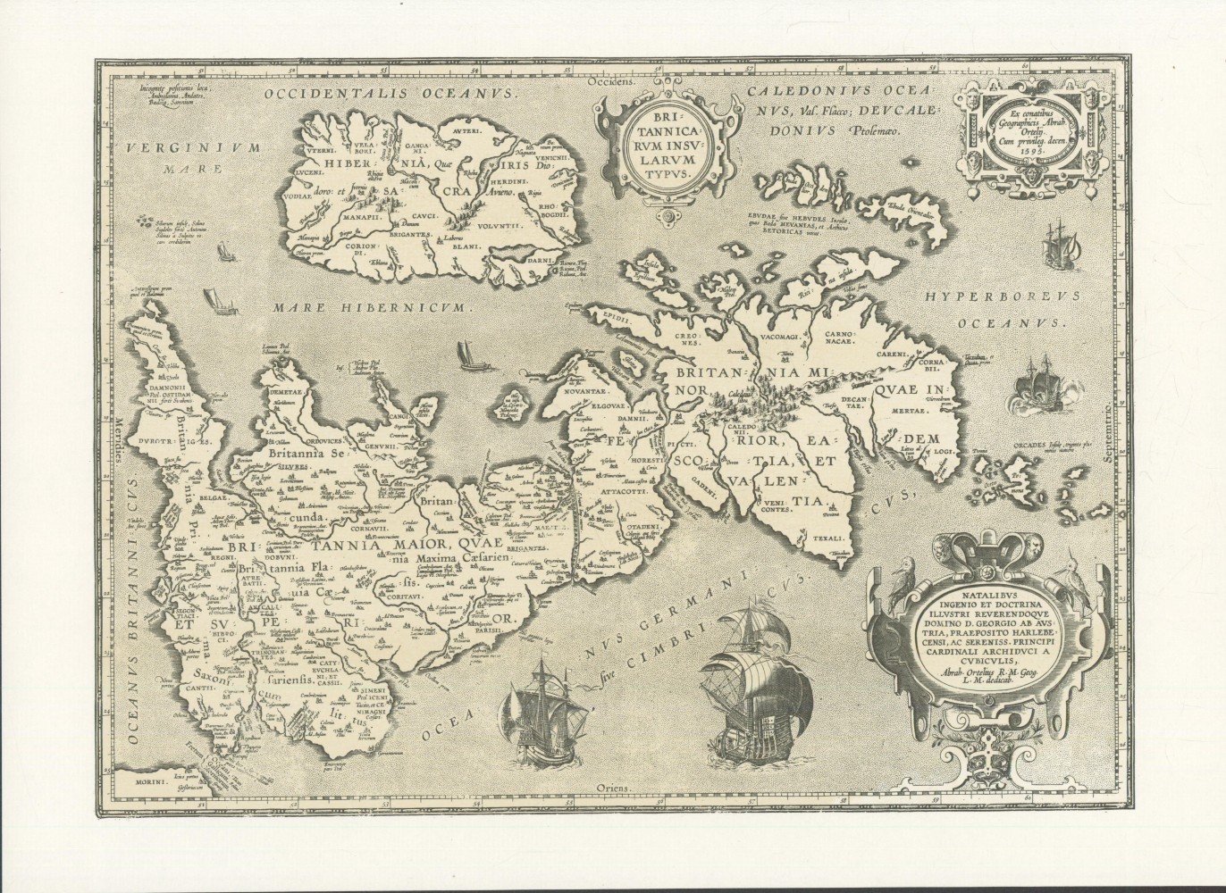 ORTELIUS:"Britannicarum",ancient map, anno 1603;FineART Print von ...