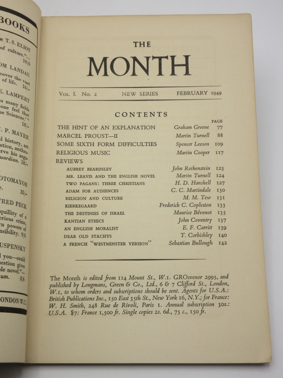 The Hint of an Explanation: (First printing in 'The Month' Magazine ...