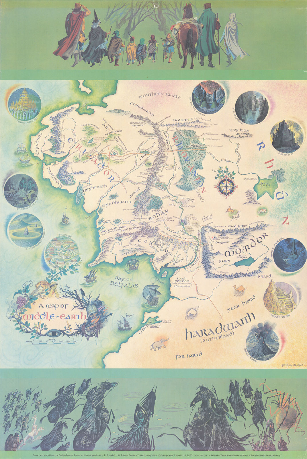 A Map of Middle-Earth by Baynes, Pauline & Tolkien, JRR & CJR: (1980 ...