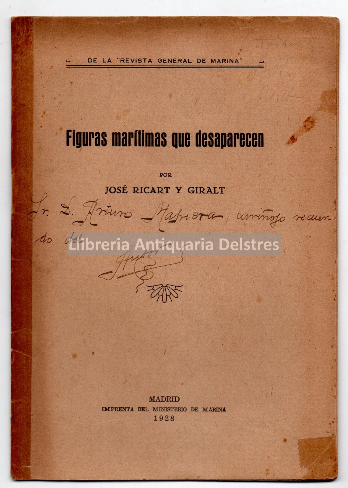 Figuras marítimas que desaparecen. [Dedicatoria autógrafa y firmado por ...