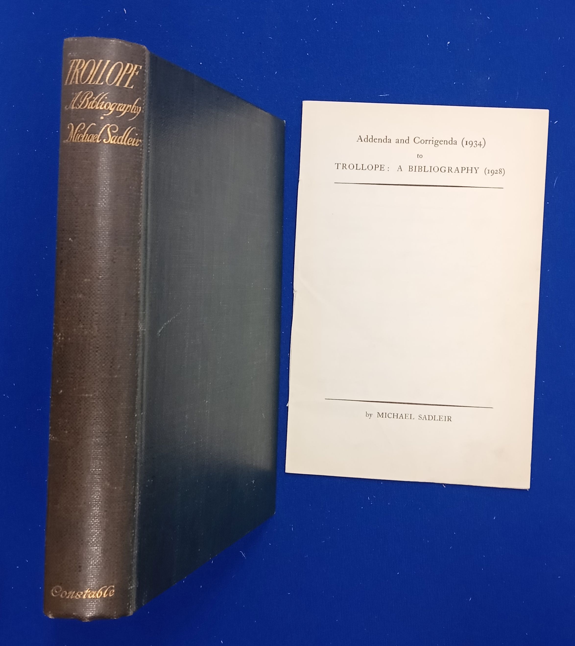 Trollope. A Bibliography. An Analysis of the History and Structure of ...