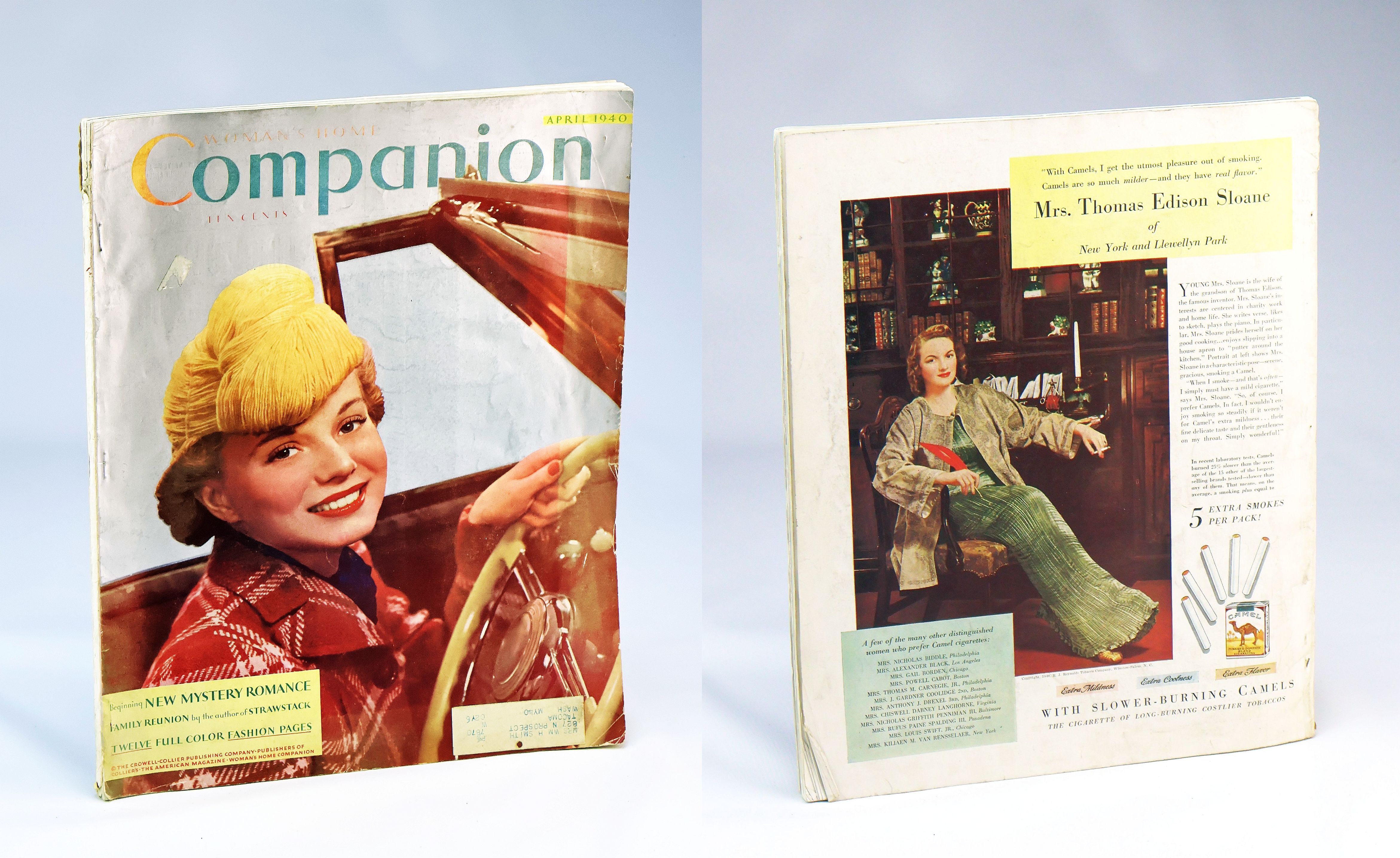 Woman's Home Companion Magazine, April 1940 - Twelve Full-Color Fashion ...