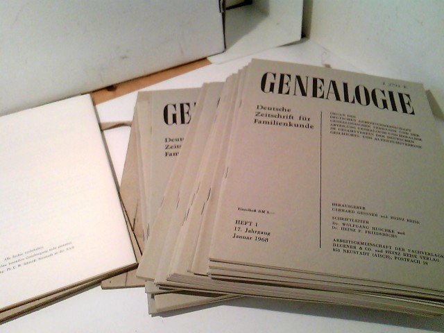 Konvolut: 24 Hefte mit losen Beilagen "Genealogie" Deutsche Zeitschrift ...