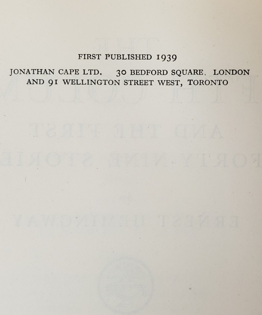 The Fifth Column And The First Forty-Nine Stories. de Hemingway, Ernest ...