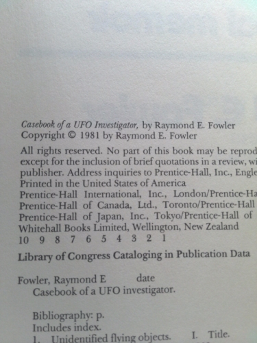 Casebook of a UFO Investigator: A Personal Memoir by Fowler, Raymond E ...