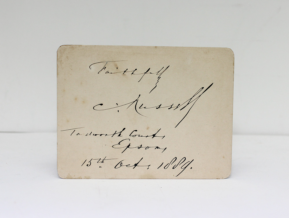 An Original Handwritten and Signed Card by Charles Arthur Russell ...