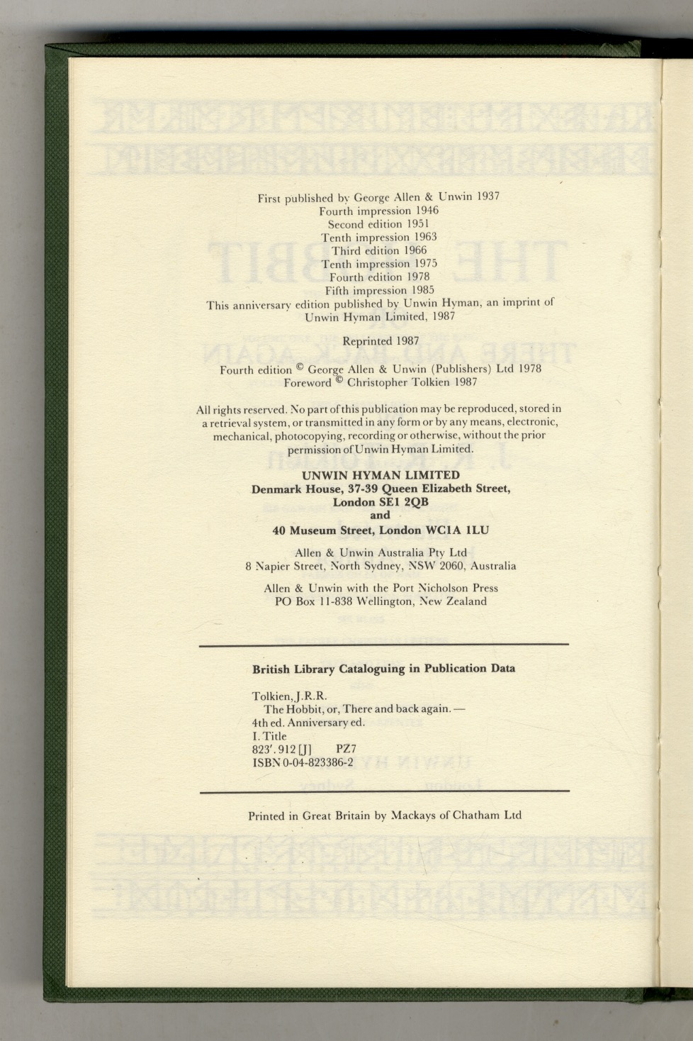 The Hobbit or there and back again. by TOLKIEN John Ronald Reuel ...