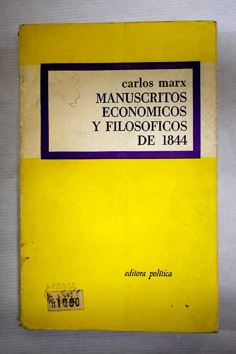 Manuscritos económicos y filosóficos de 1844 de Marx: Bien tapa blanda ...
