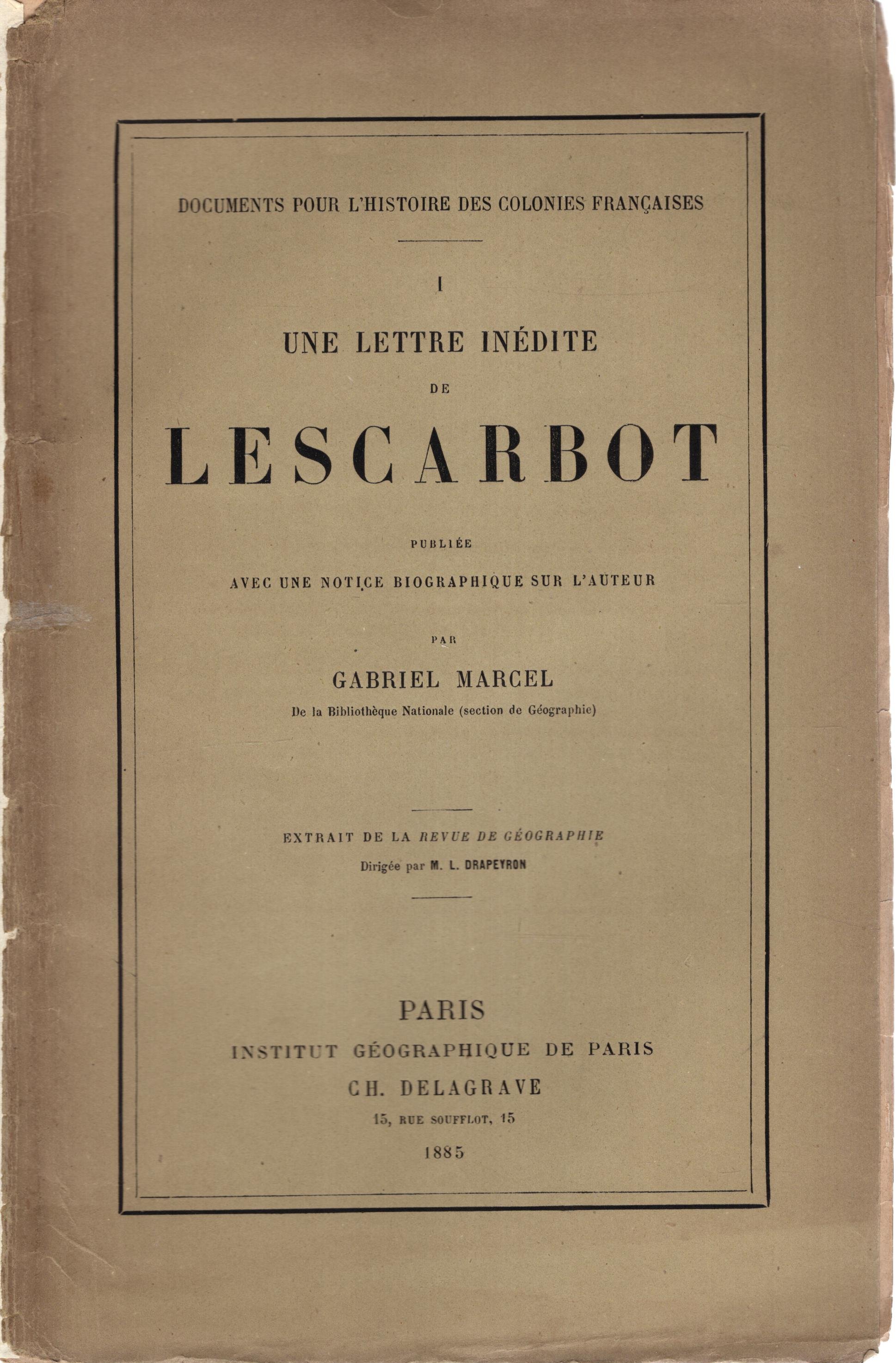 Une lettre inédite de Lescarbot by Marc Lescarbot - Gabriel Marcel ...