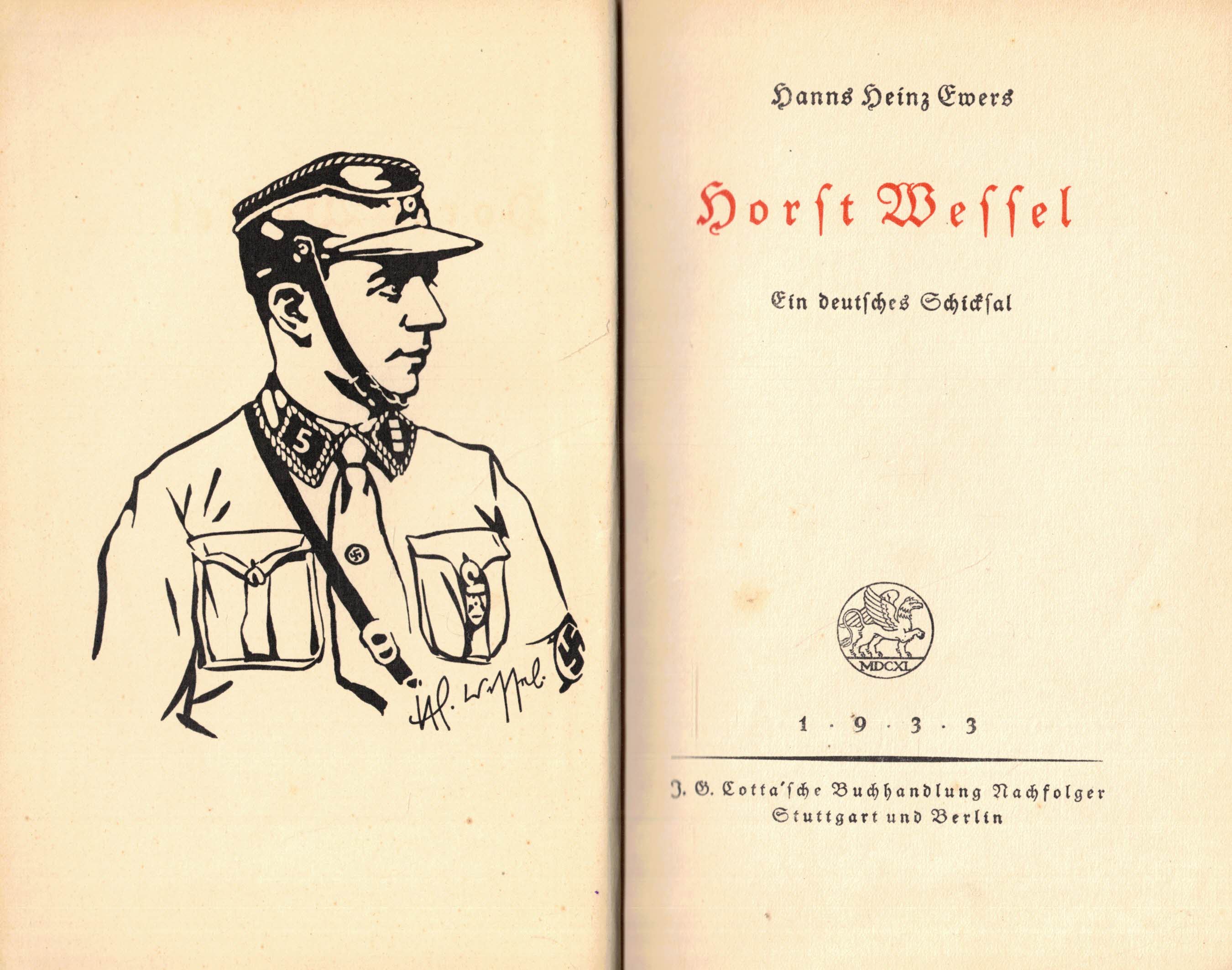 Horst Wessel. Ein deutsches Schicksal von Ewers, Hanns Heinz ...