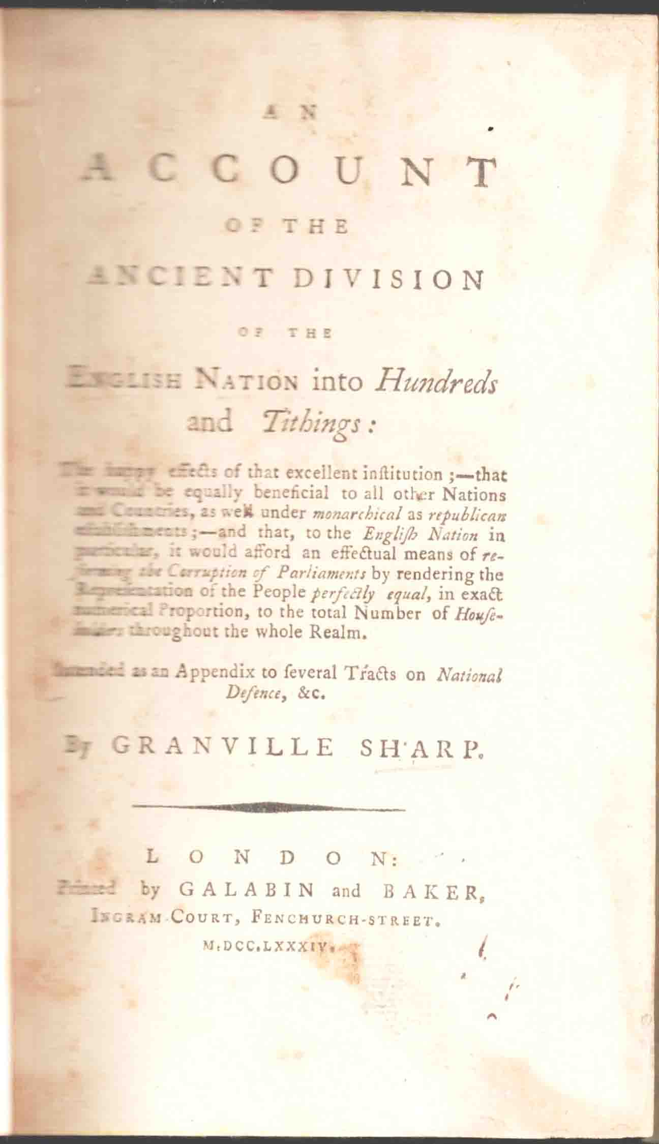 An Account of the Ancient Division of the English Nation into Hundreds ...
