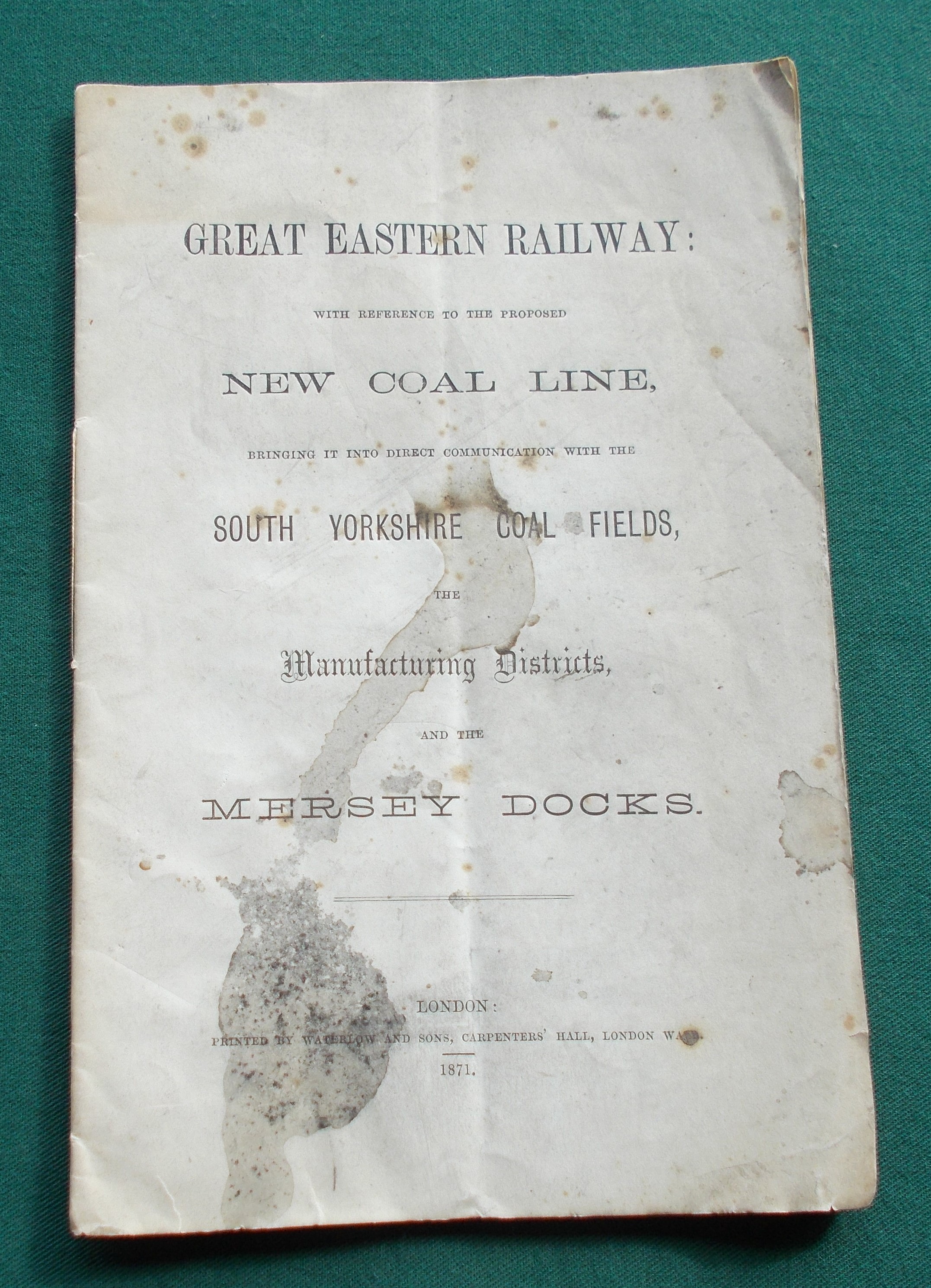 Great Eastern Railway: With Reference to the Proposed New Coal Line ...