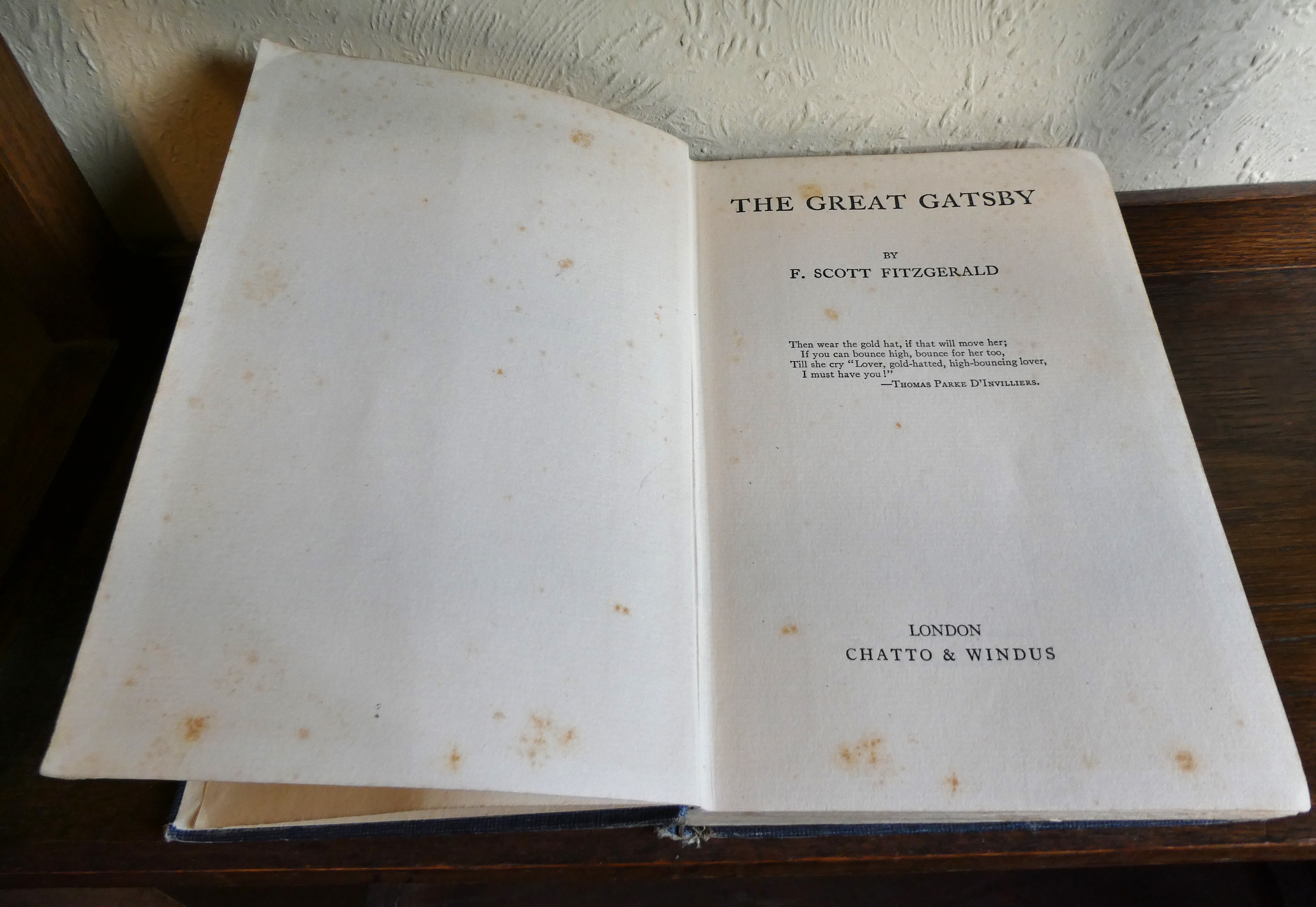 The Great Gatsby by Fitzgerald, F. Scott: Poor Hardcover (1926) 1st ...