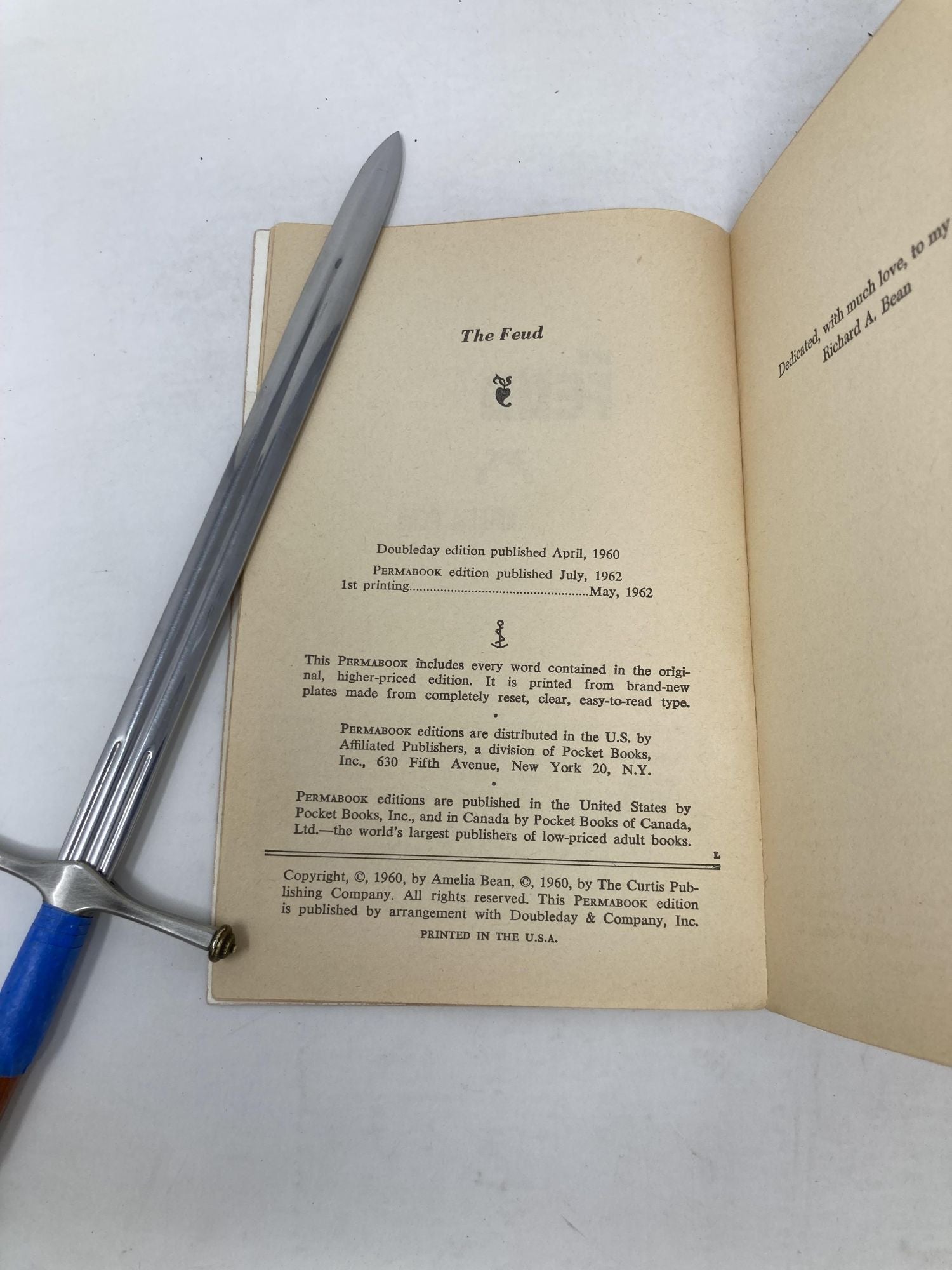 The Feud by Bean, Amelia: Very Good Mass Market Paperback (1962) First ...