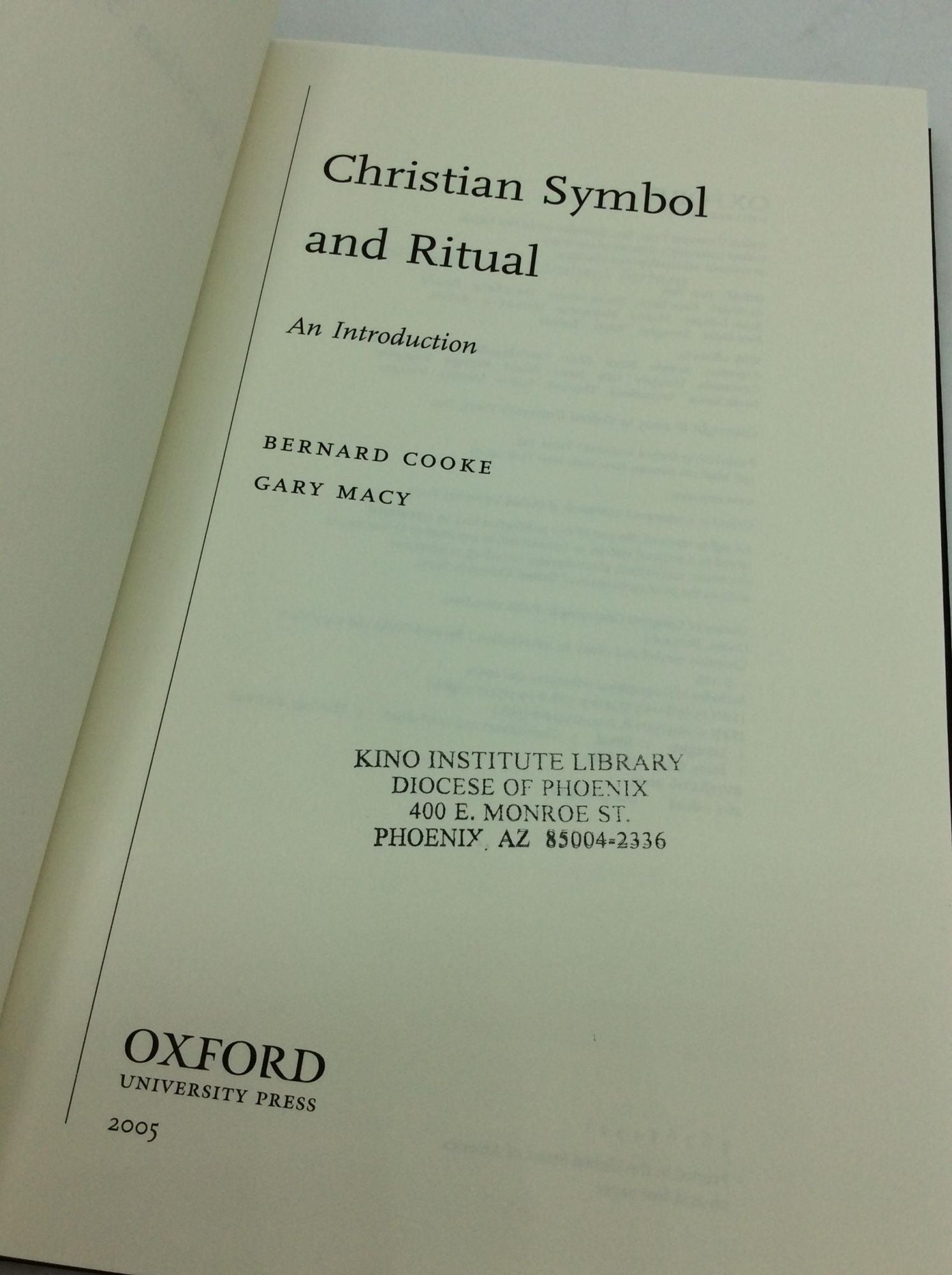 CHRISTIAN SYMBOL AND RITUAL: An Introduction by Bernard Cooke and Gary ...