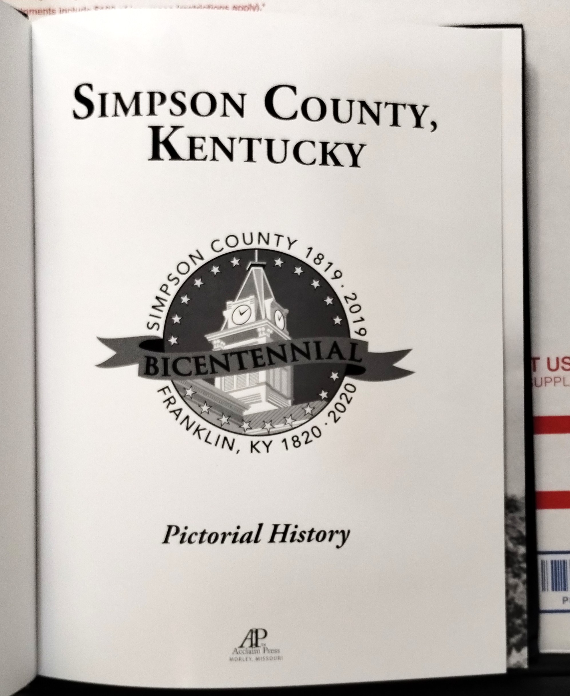 Simpson County, Kentucky: Pictorial History, Pristine Copy by Franklin ...
