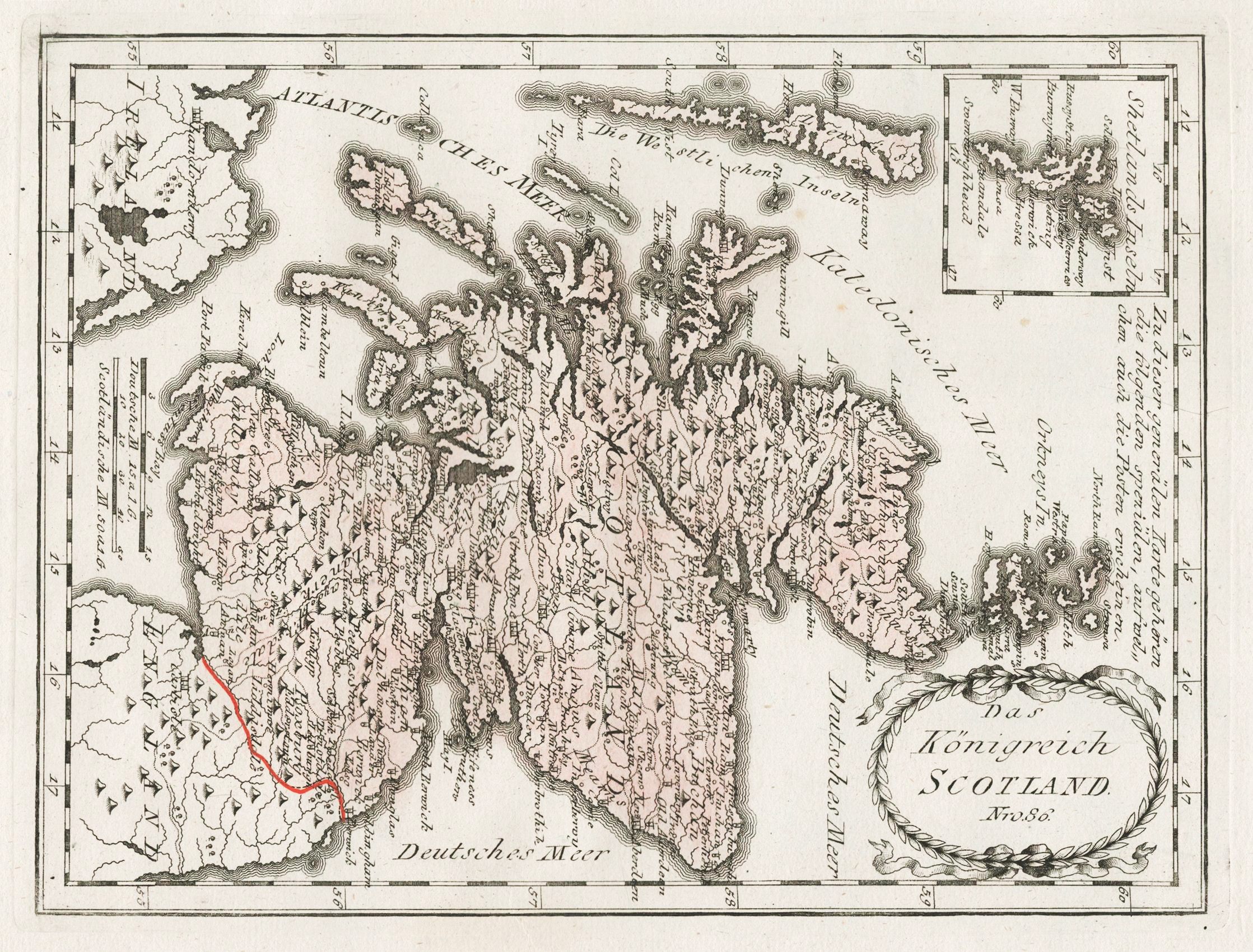 "Das Königreich Scotland. Nro. 86." - Scotland Schottland map Karte von ...