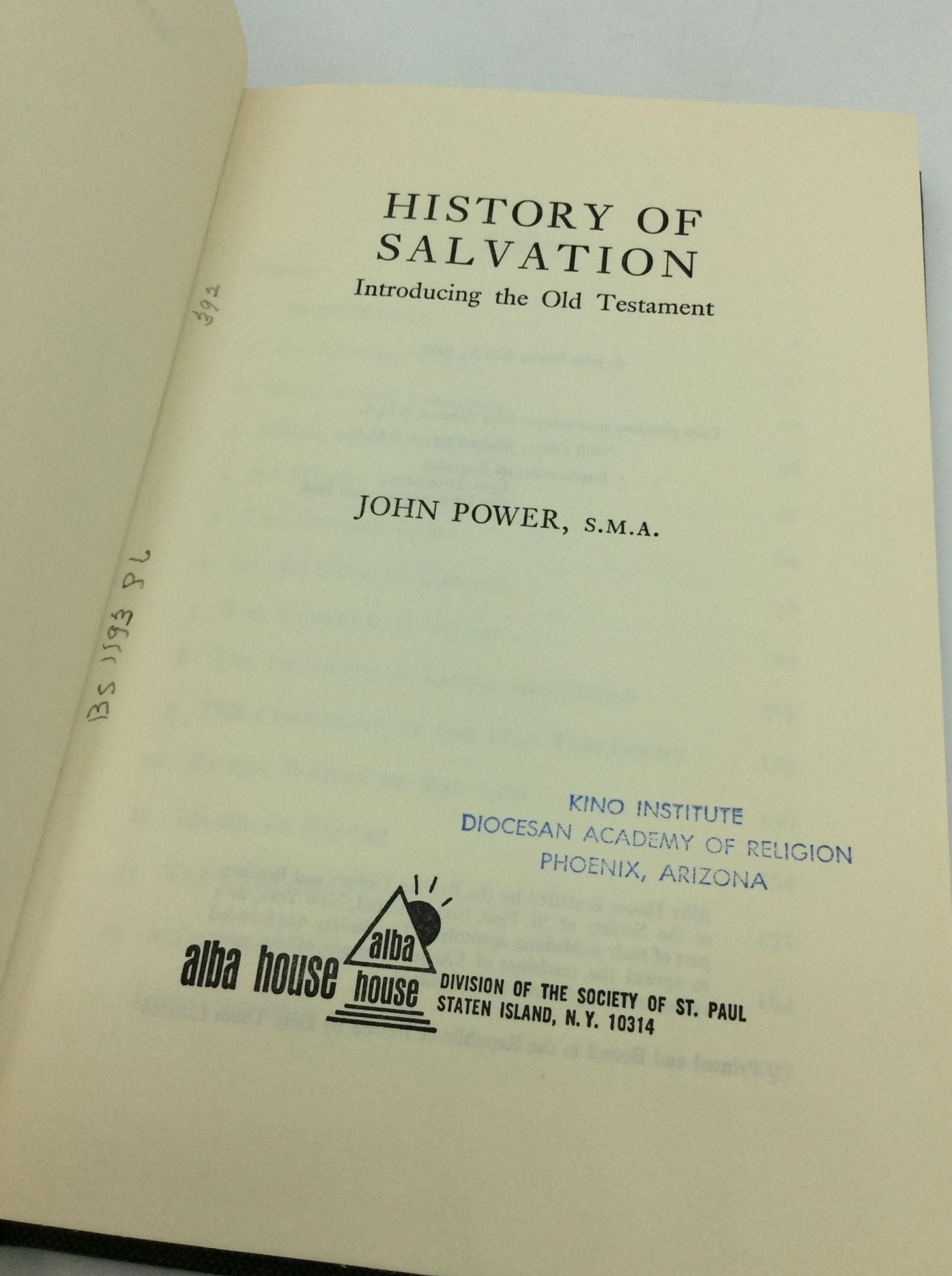 HISTORY OF SALVATION: Introducing the Old Testament by John Power: Fair ...