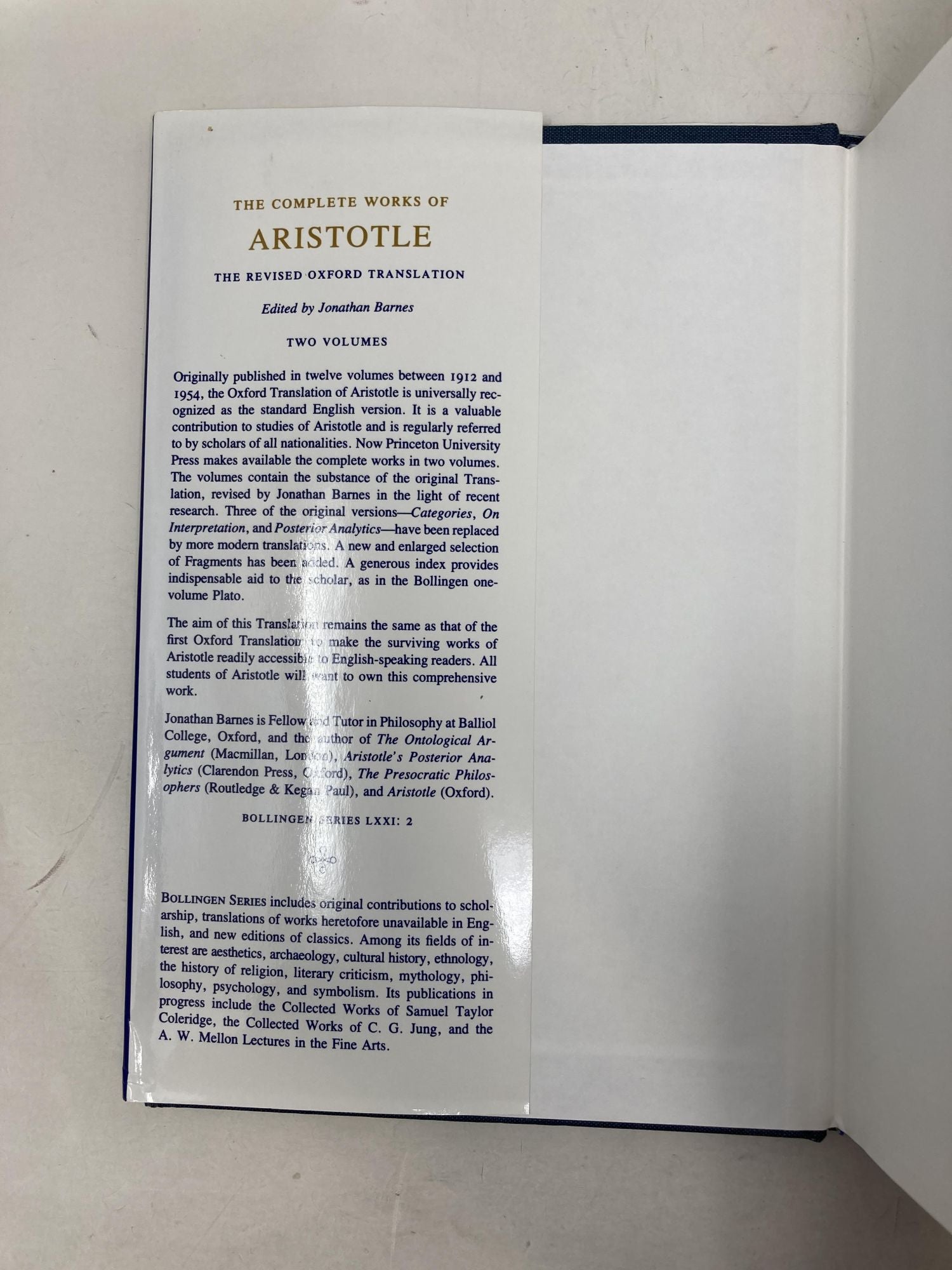 The Complete Works of Aristotle, Volume Two: The Revised Oxford ...
