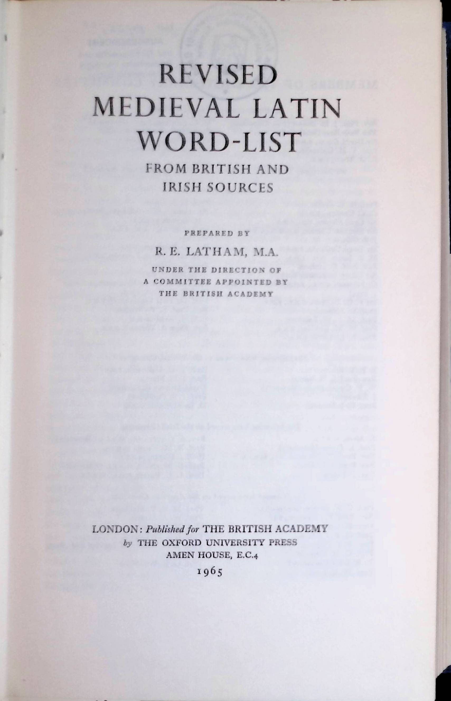 Revised Medieval Latin Word-List: From British and Irish Sources von ...