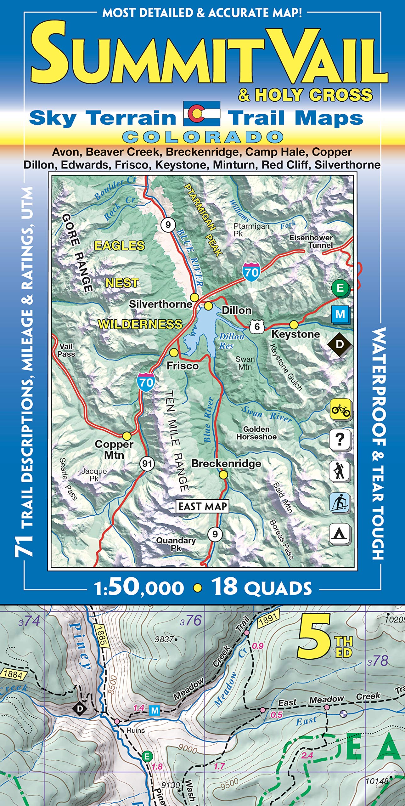 Summit, Vail & Holy Cross Trail Map by Sky Terrain: good (2019 ...