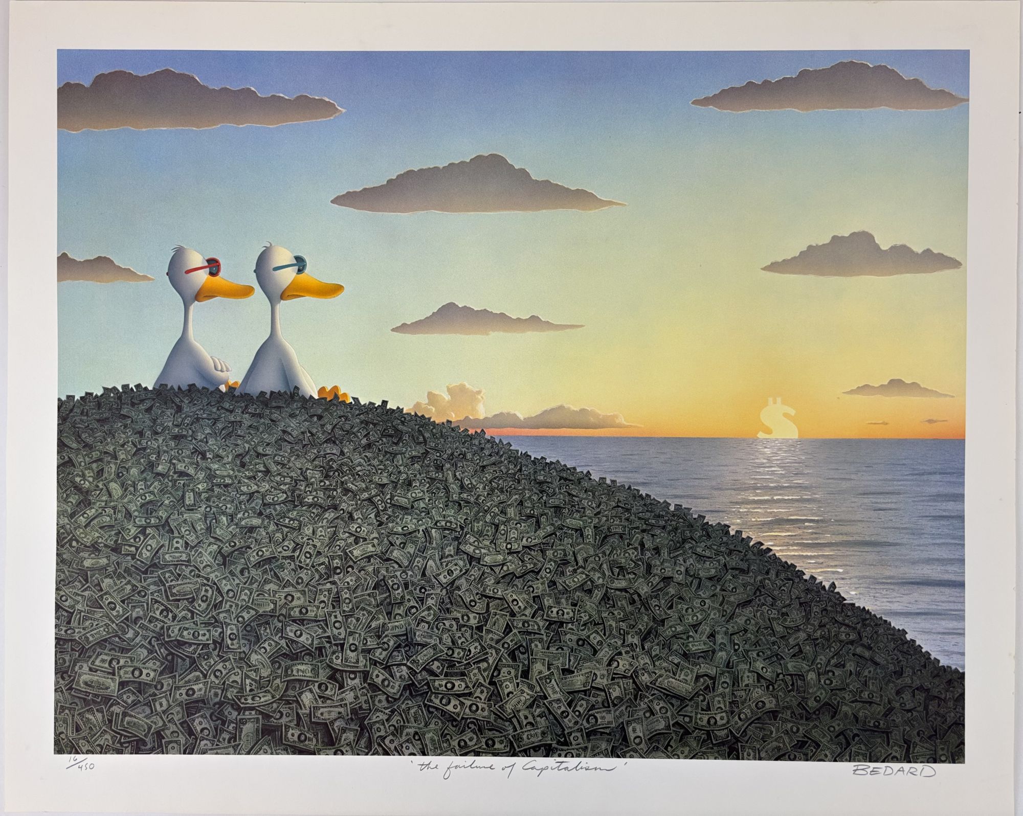 ORIGINAL PRINT TITLED "FAILURE OF CAPITALISM" [Signed] von Bedard ...