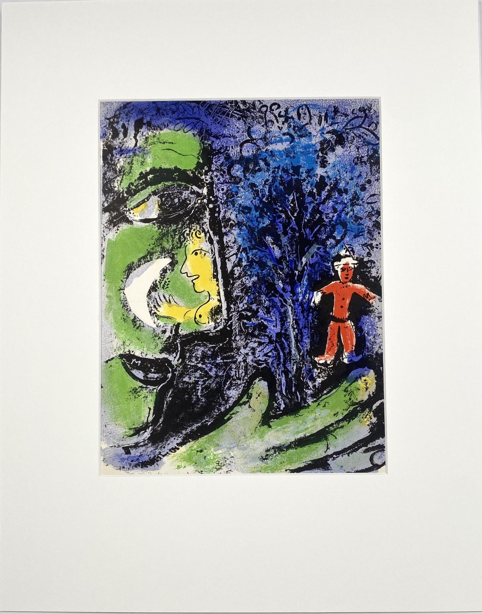Marc Chagall. "Profile and Red Child" Original Lithograph, Mourlot ...