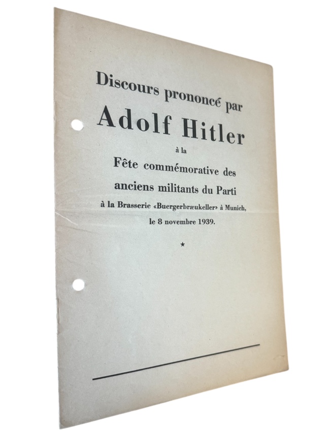 Discours prononce par Adolf Hitler a la Fete commemorative des anciens ...