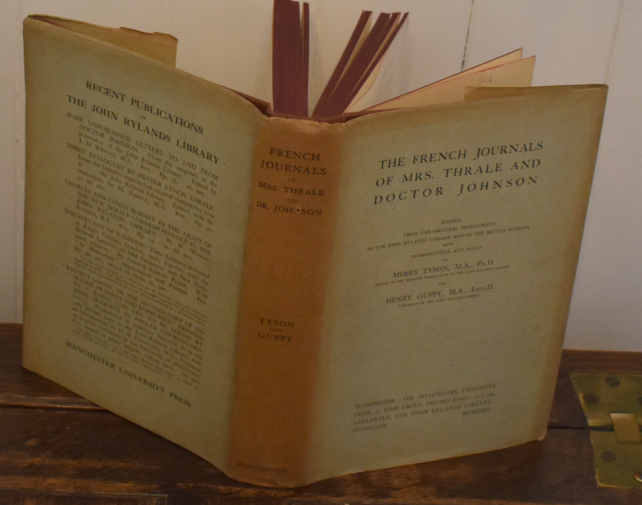 The French Journals of Mrs Thrale and Doctor Johnson edited from the ...