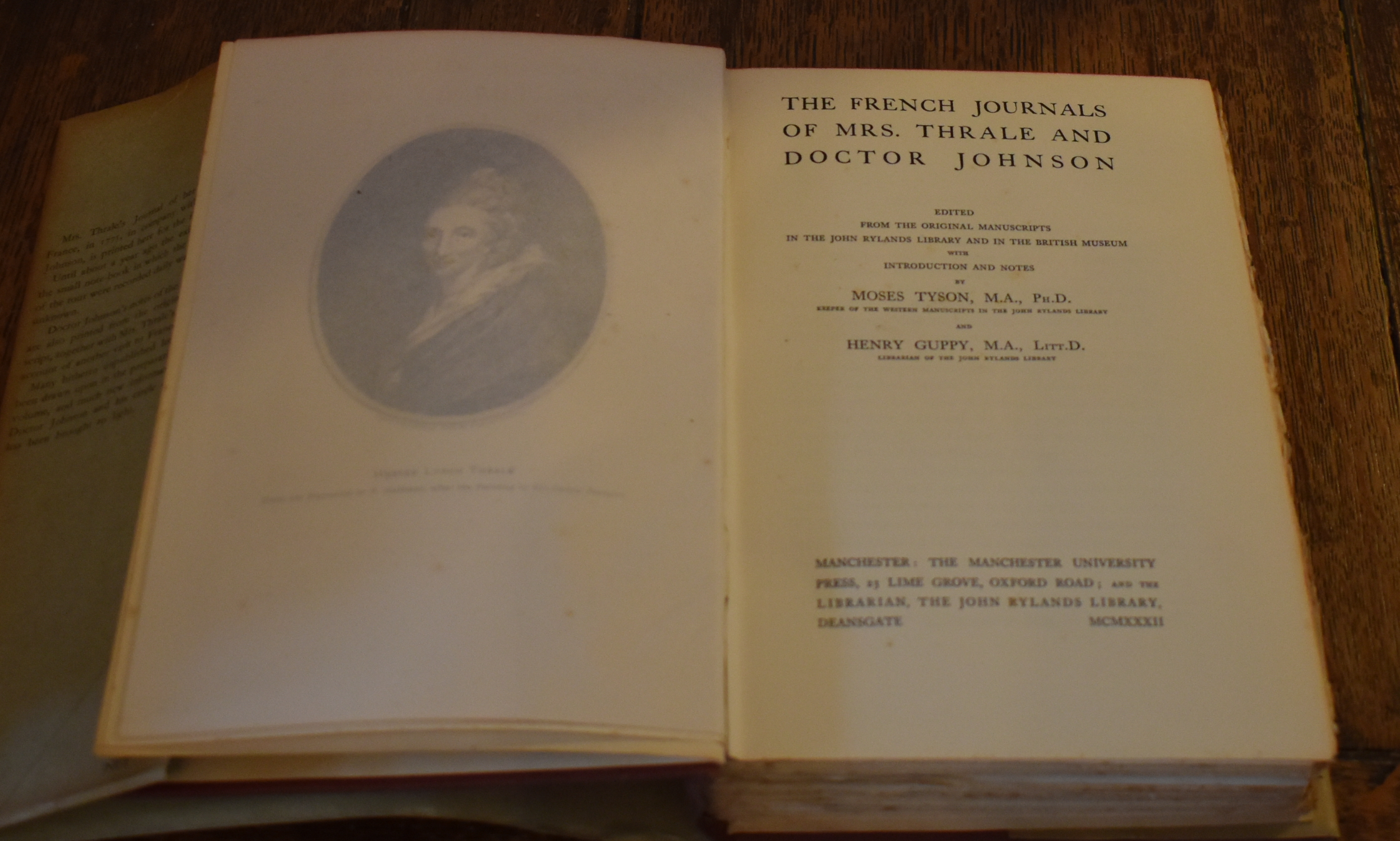 The French Journals of Mrs Thrale and Doctor Johnson edited from the ...