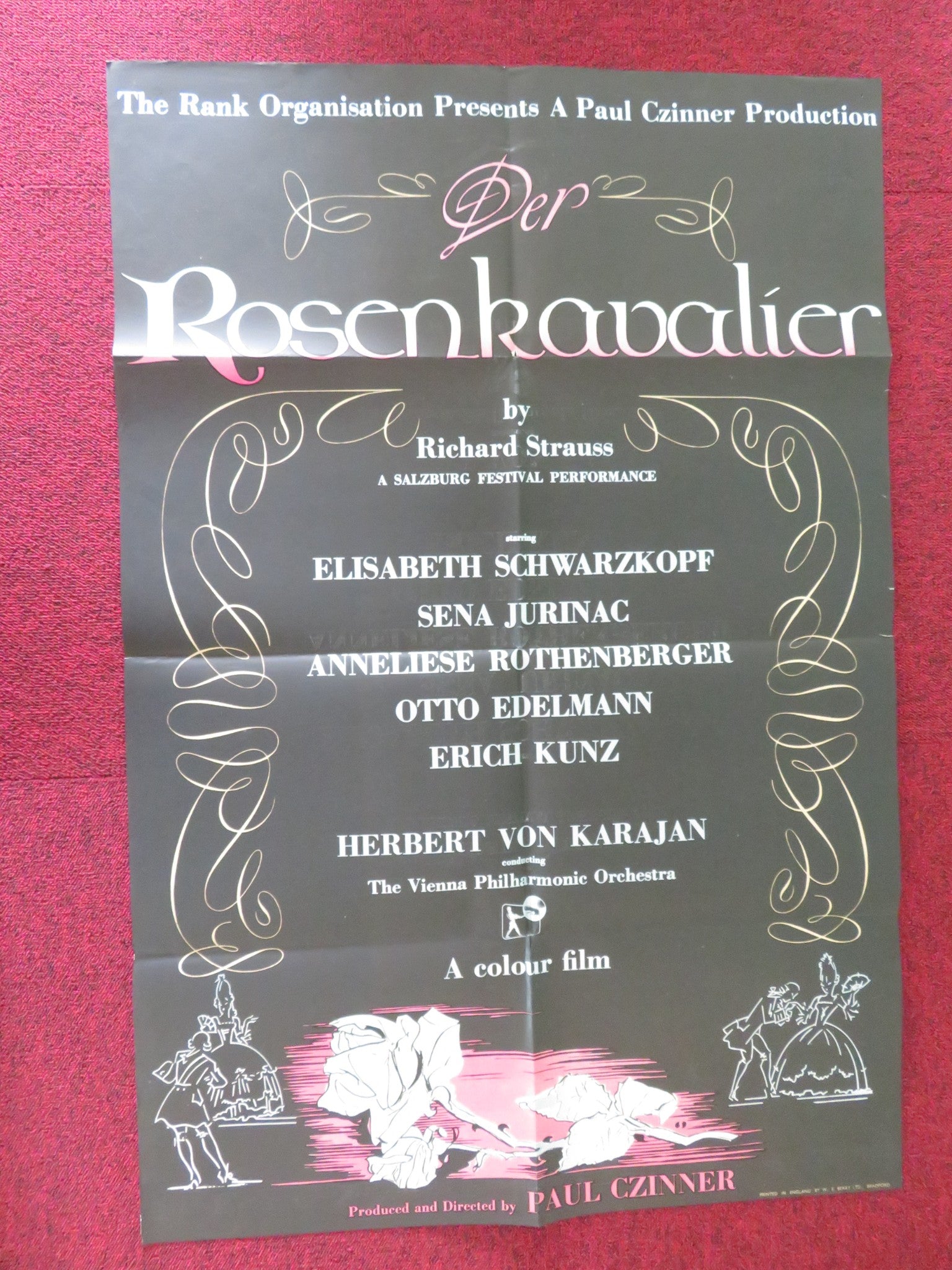 DER ROSENKAVALIER FOLDED US ONE SHEET POSTER ELISABETH SCHWARZKOPF 1967 ...