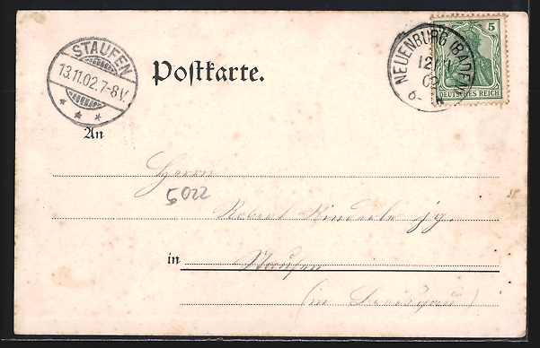 Lithographie Neuenburg / Rhein, Gasthof zum Hirschen, Schiff und ...