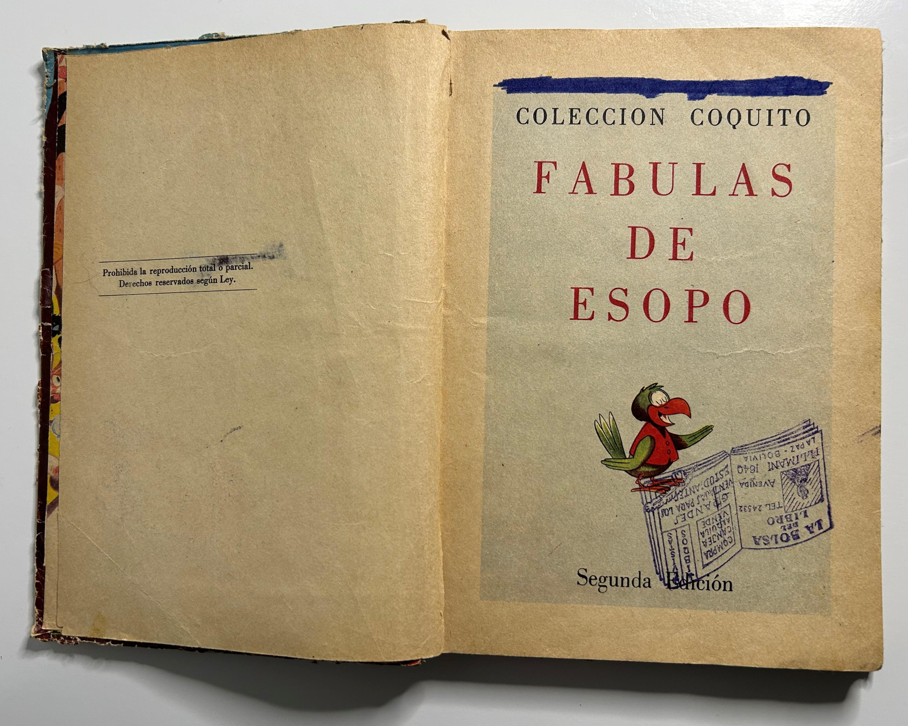 Fabulas De Esopo de Esopo: Good Hardcover (1965) 2nd Edition | The Archives